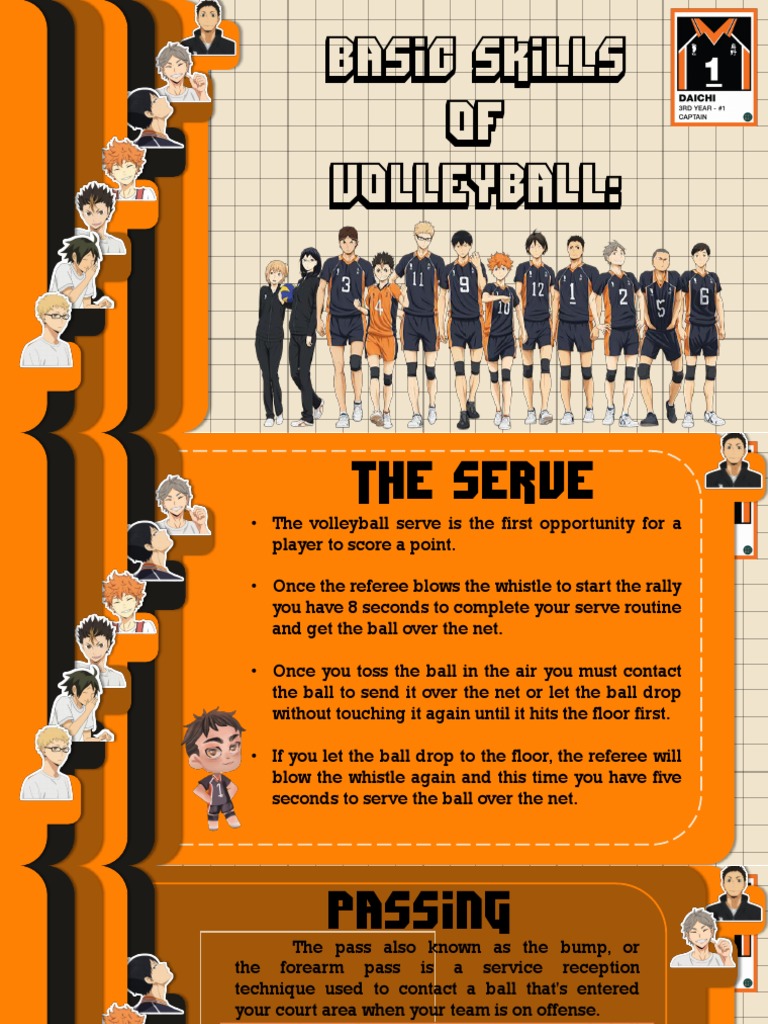 Volleyball Skills: Serve, Pass, Set, Spike | PDF | Volleyball | Sports ...