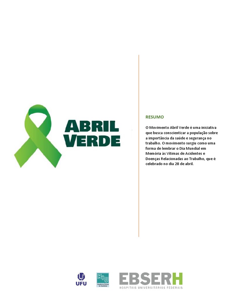 Cartilha Abril Verde PDF | PDF | Sistema de saúde | Segurança e saúde ...