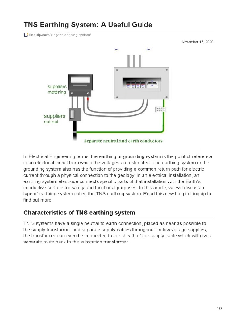 TNS Earthing System A Useful Guide | Download Free PDF | Components | Physical Quantities