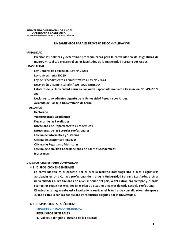 Convalidacion UPLA 2022 | PDF