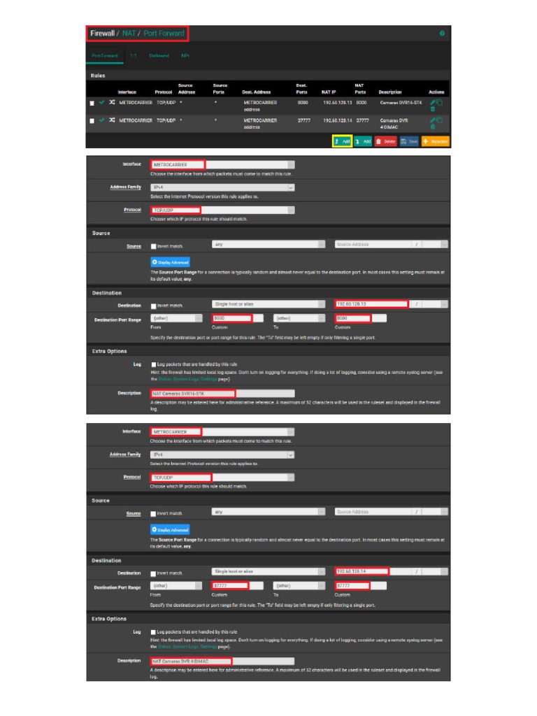 pfSense-NAT (redireccionamiento de puertos) | PDF
