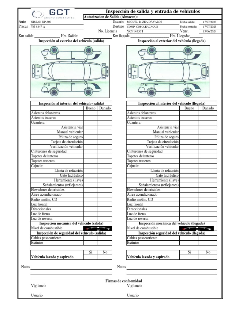 Inspección y Documentación Nissan NP-300 | PDF | Vehículos terrestres ...