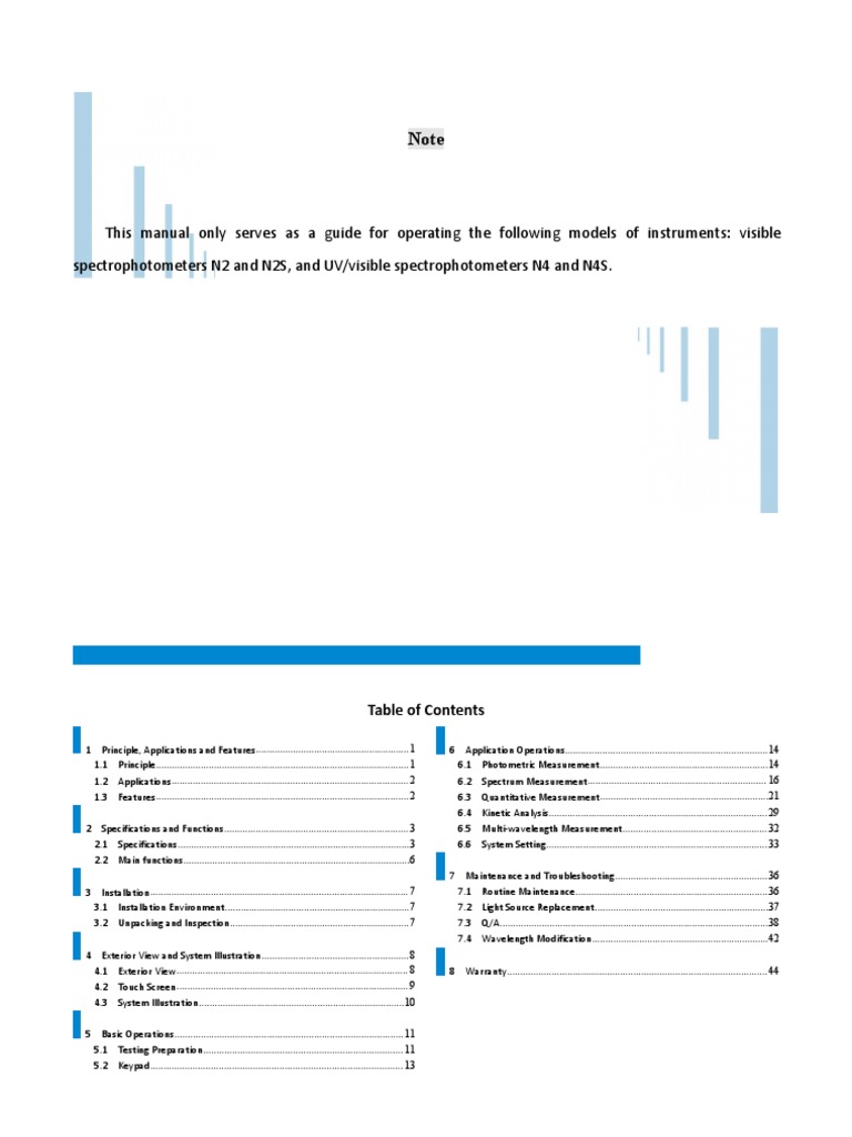 Manual Espectro N4S | PDF | Ultraviolet–Visible Spectroscopy ...