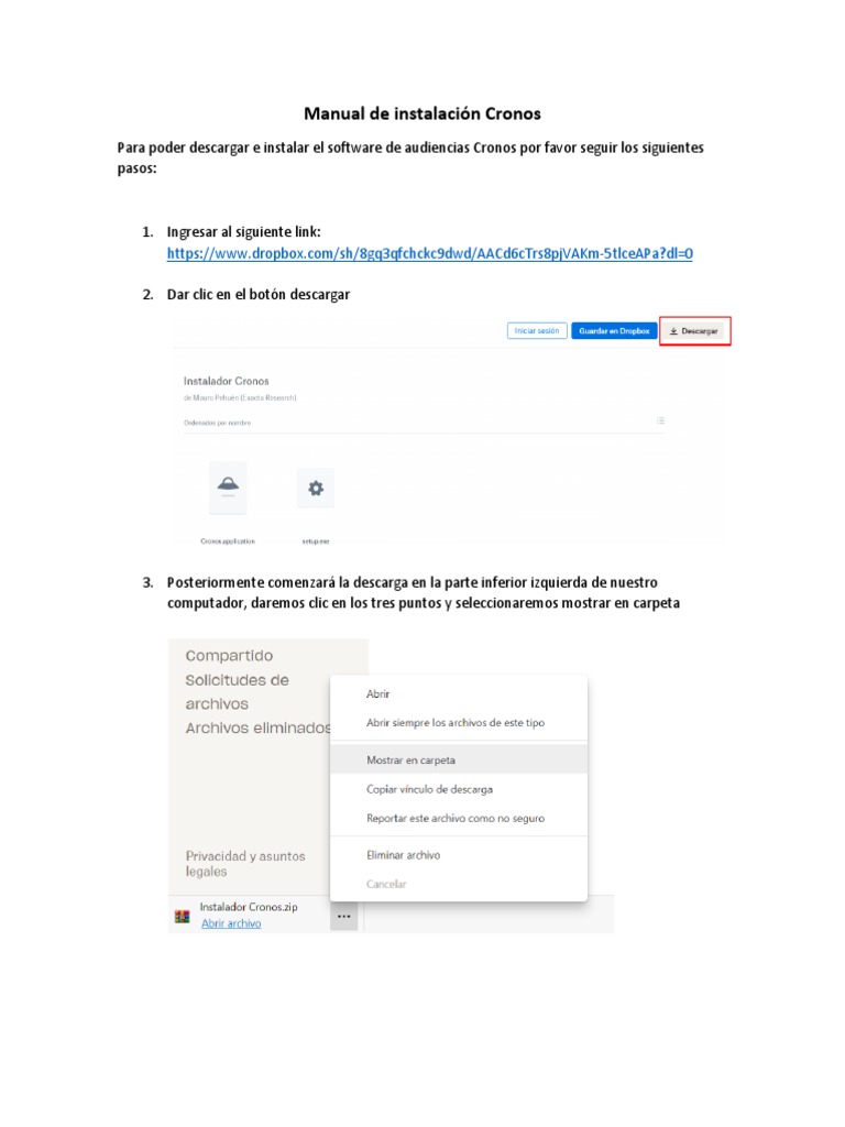 Manual de Instalación Cronos | PDF