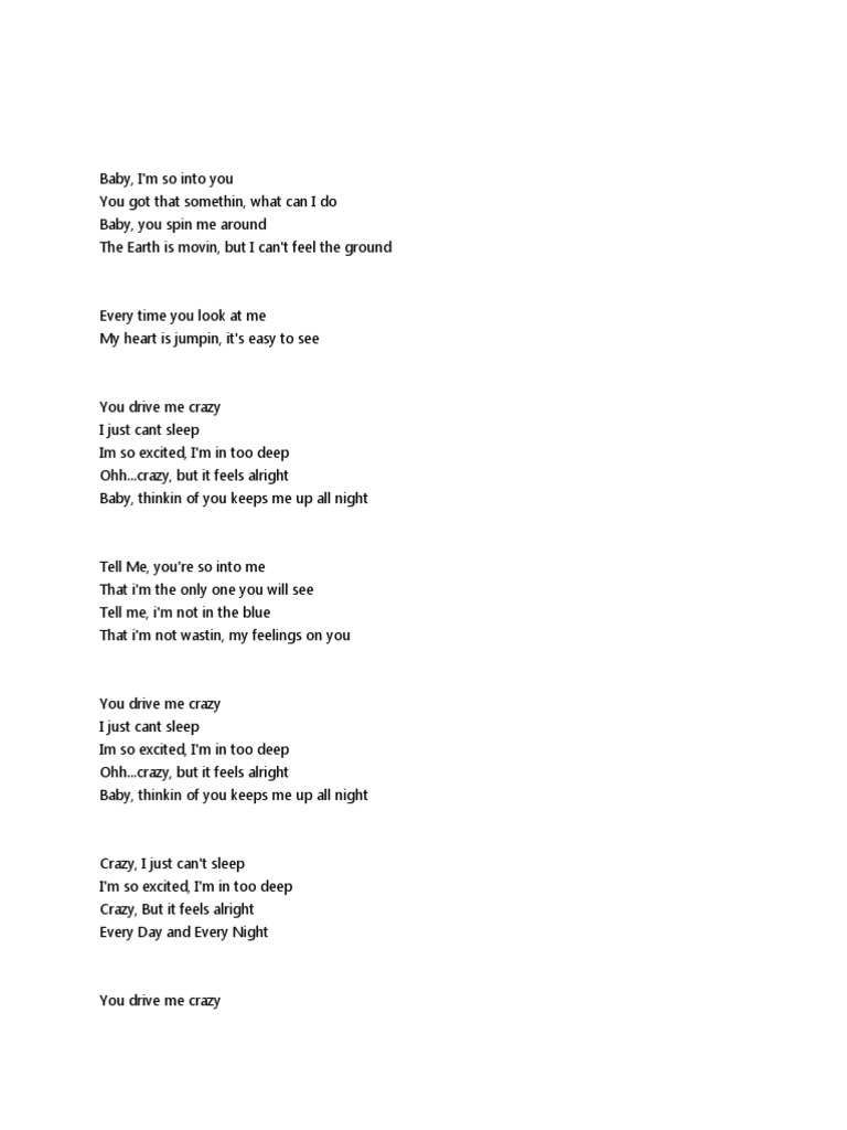 You Drive Me Crazy Lyrics Analysis | PDF | Religion & Spirituality | Poetry