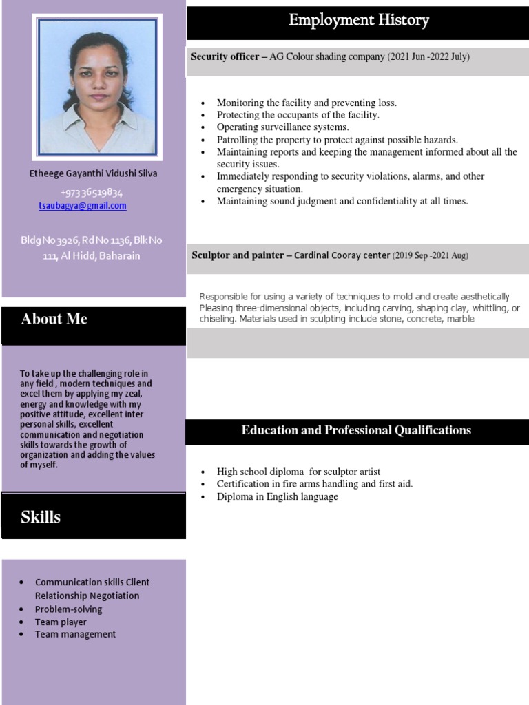 CV Vidushi Silva | PDF
