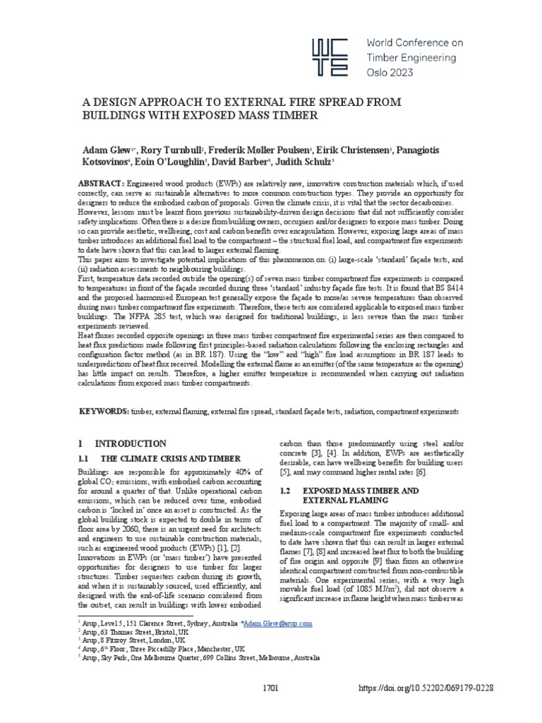 A Design Approach To External Fire Spread From Buildings With Exposed ...