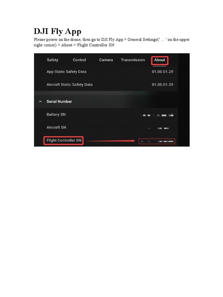 How To Find The Flight Controller Serial Number | PDF