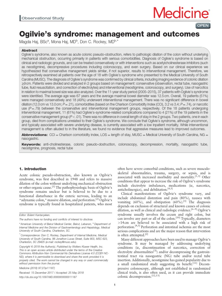 Ogilvie_s_syndrome__management_and_outcomes.8 | PDF | Colonoscopy ...