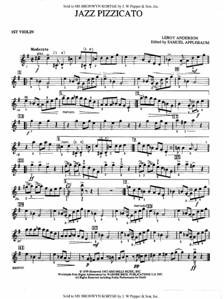 Jazz Pizzicato | PDF