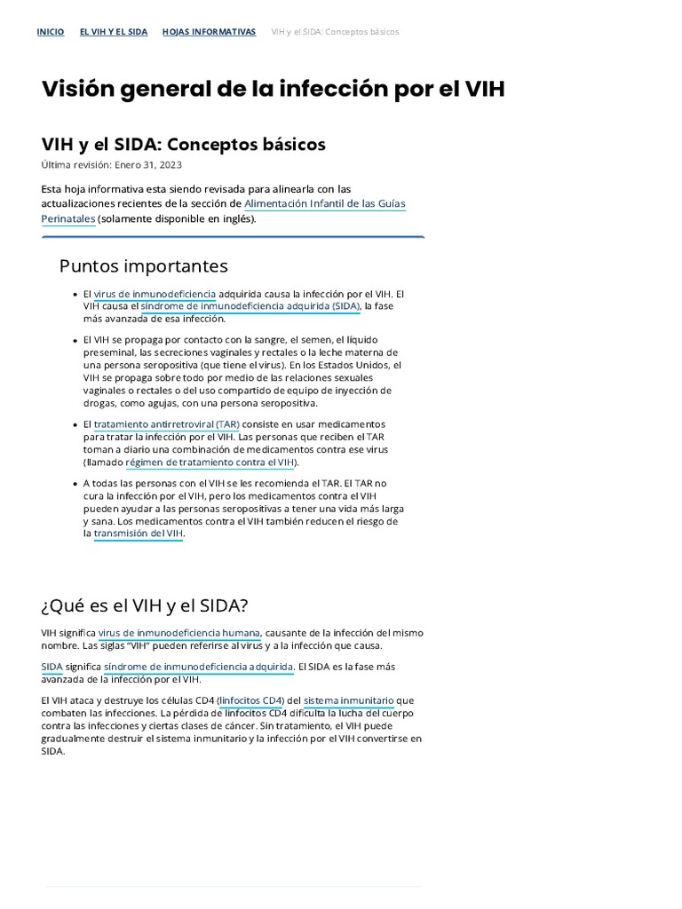 VIH y el SIDA_ Conceptos básicos _ NIH | PDF | VIH | VIH / SIDA