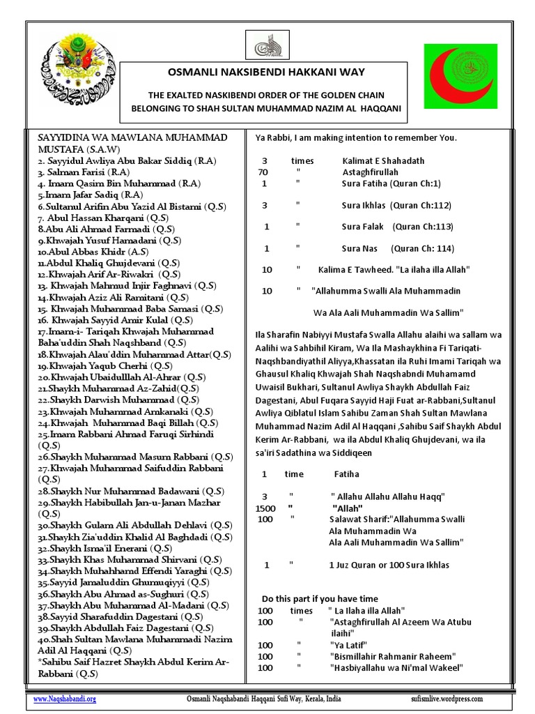 Naksibendi Awrad | PDF | Sheikh | Islamic Branches