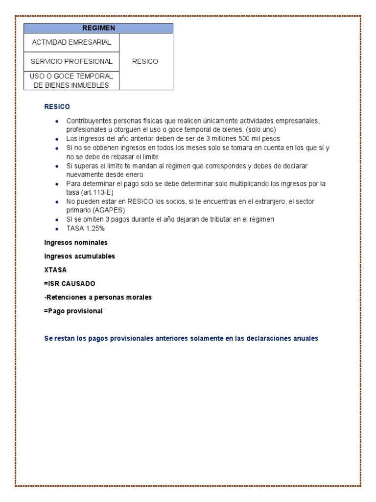 RESICO | PDF | Finanzas y dinero