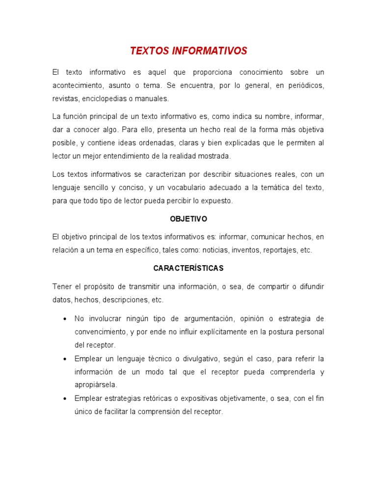 Textos Informativos | PDF