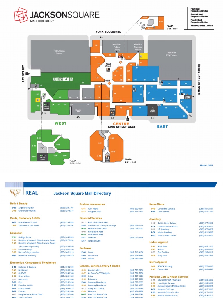 Jackson Square Mall Directory 2023 | PDF
