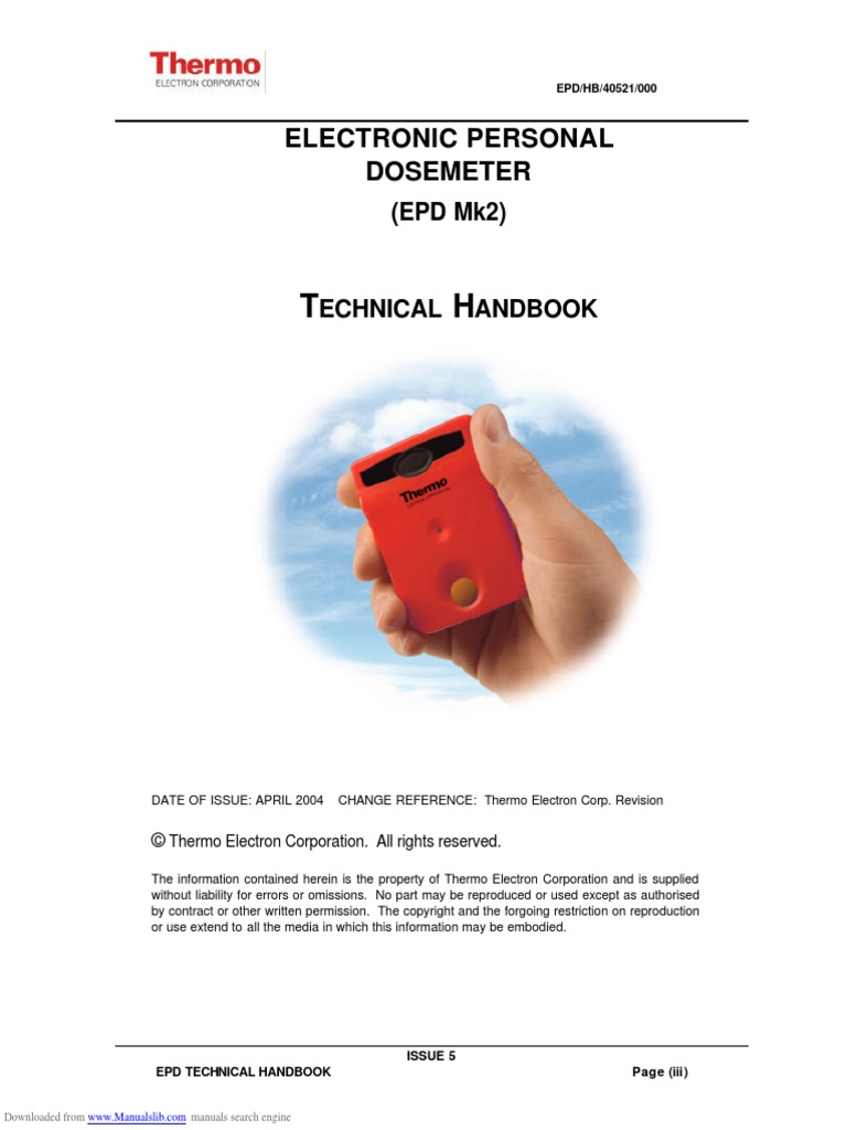 EPD Mk2 Manual 2004 04 | PDF | Radiation | Absorbed Dose