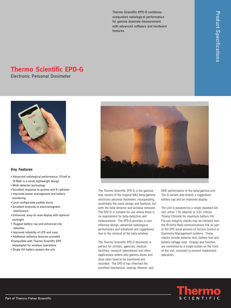 EPD G Datasheet | PDF | Radiation | Electronvolt