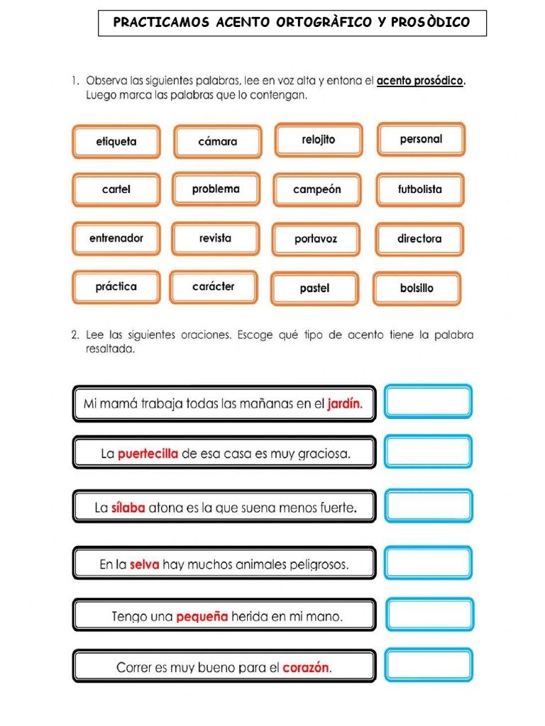 Acento Prosodico 2 Grado | PDF
