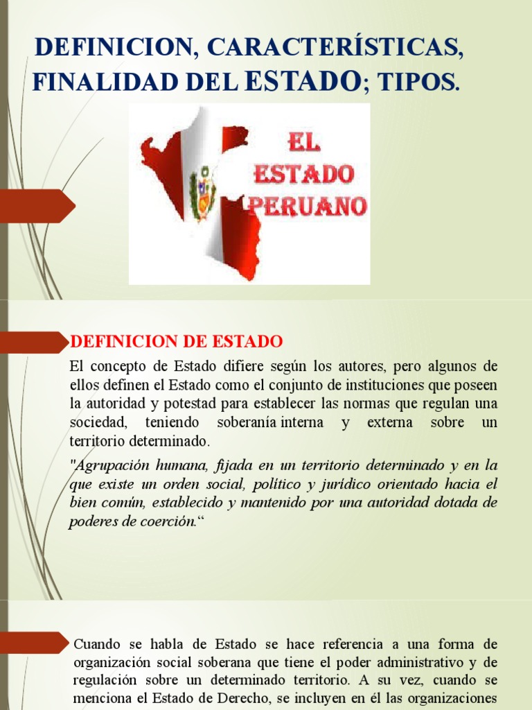 Definicion Características Finalidad Del Estado | PDF | Estado ...