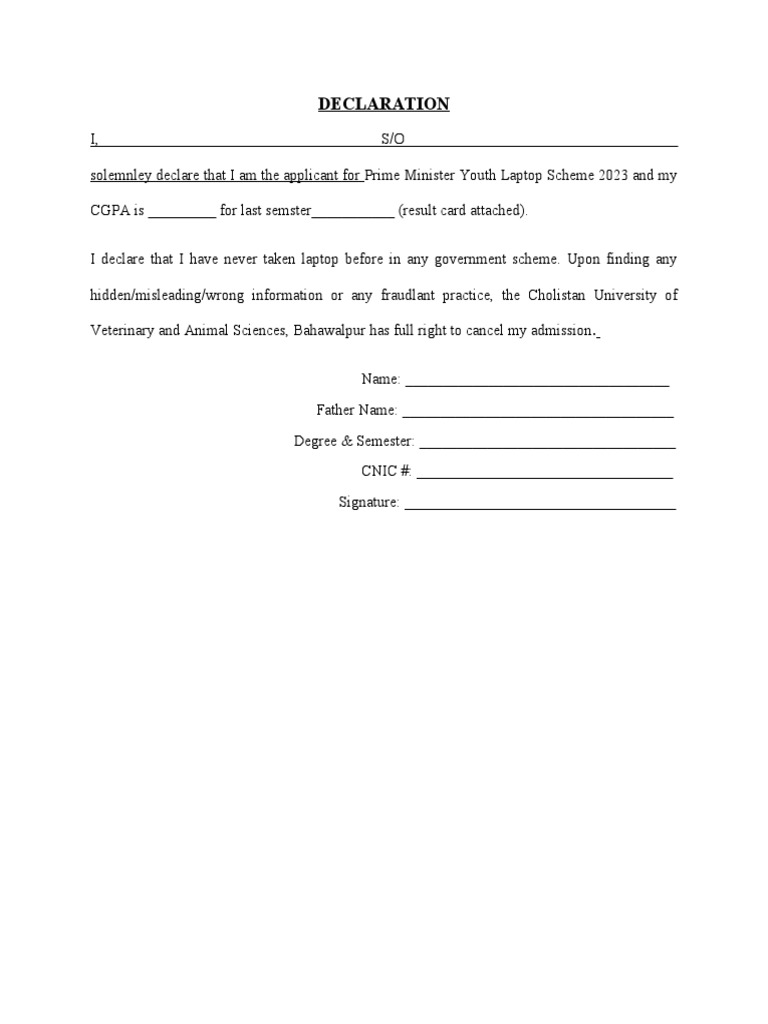 DECLARATION New | PDF | Career & Growth