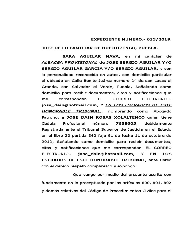 Incidente de Remocion de Albacea | PDF | Testigo experto | Judicaturas Incidente de Remocion de Albacea | PDF | Testigo experto | Judicaturas