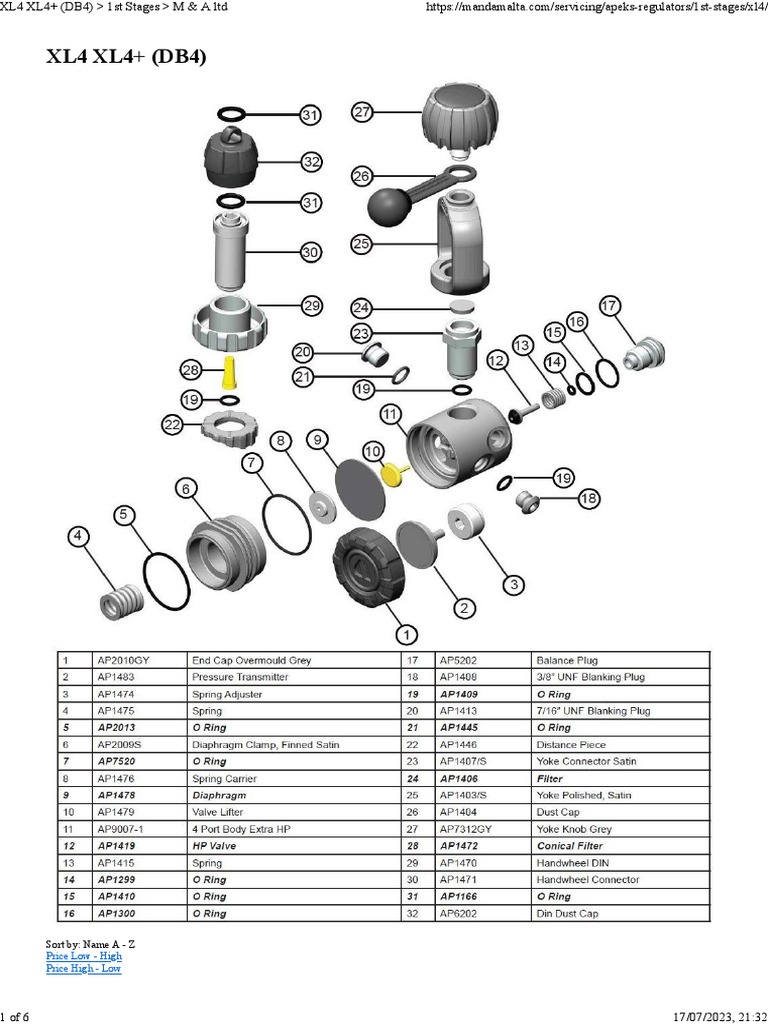 XL4 XL4+ (DB4) - 1st Stages - Exploded Diagram | PDF | Home & Garden | Computers