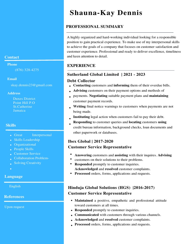 Shauna-Kay Dennis Resume PDF | PDF | Business