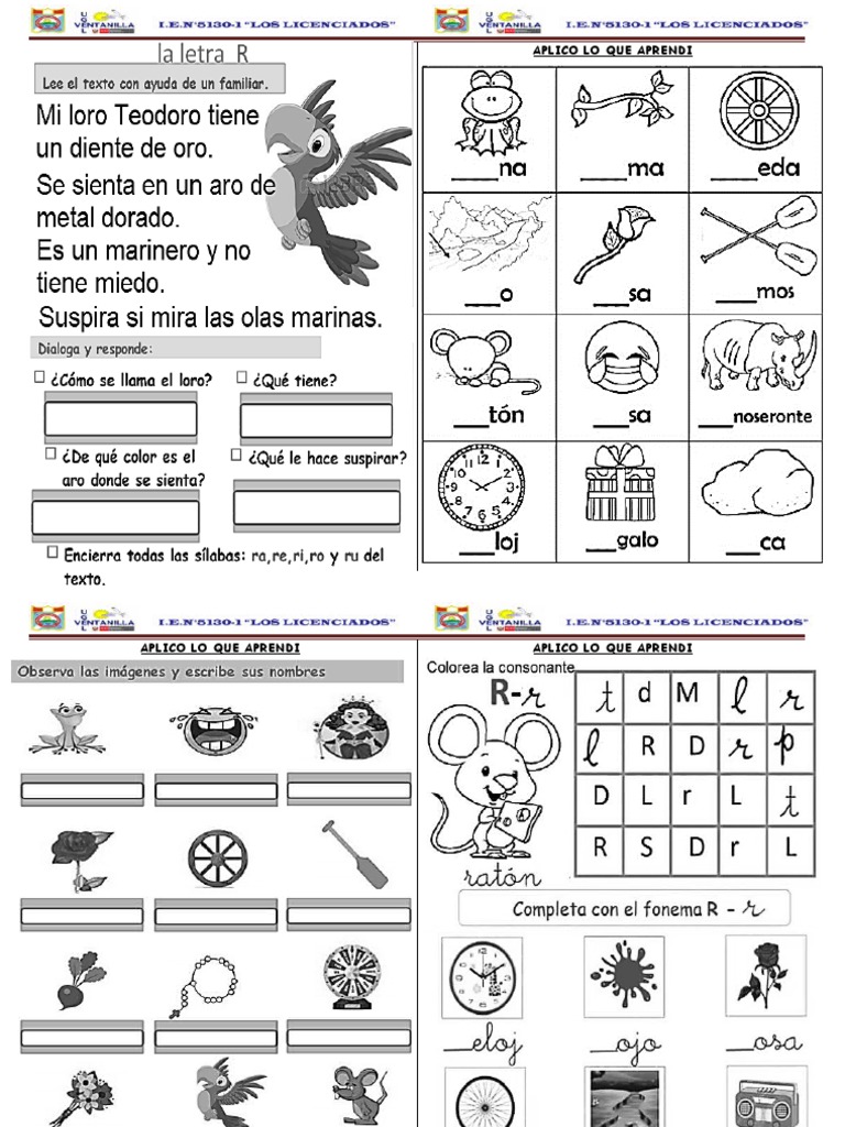 Ficha Refuerzo de La R | PDF