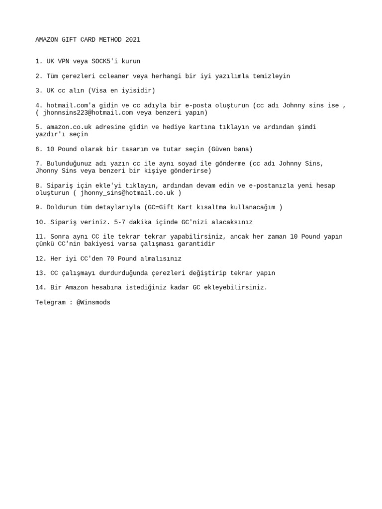 Amazon Gift Card Method | PDF