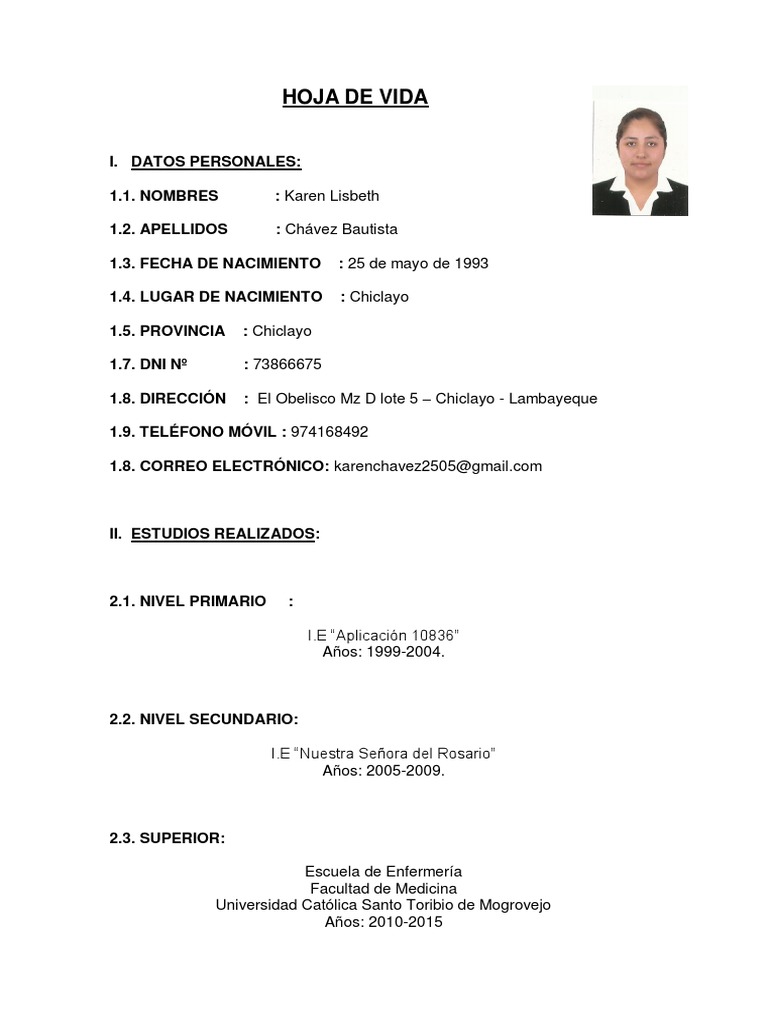 CV Karen Lis | Descargar gratis PDF | Hospital | Programas sociales