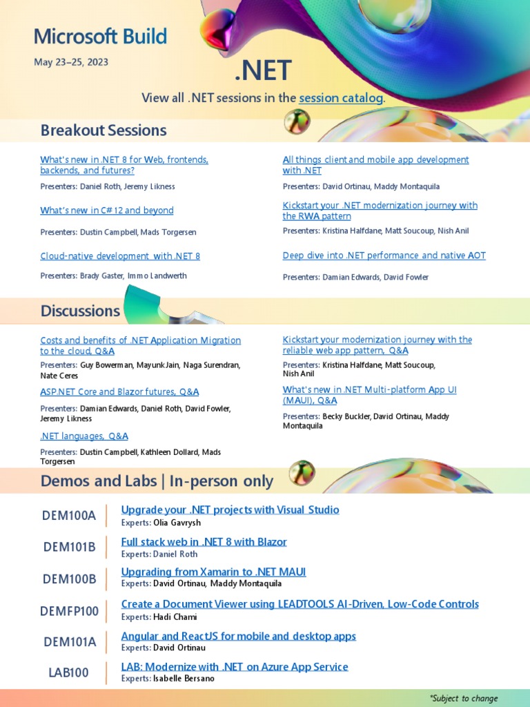 Microsoft Build 2023 Recommended Session Guide | PDF | Microsoft Azure | Artificial Intelligence