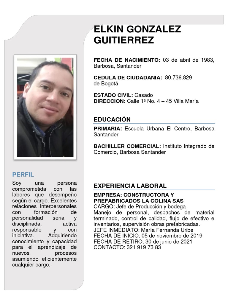 Perfil Profesional de Elkin González | PDF