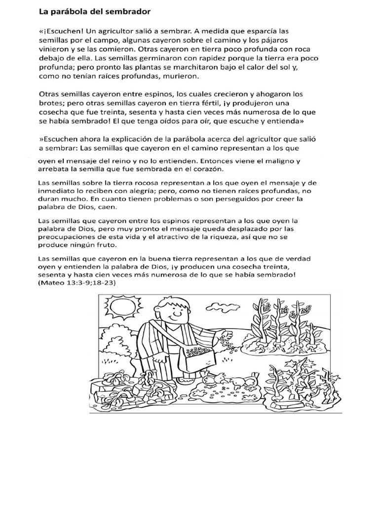 La Parábola Del Sembrador | PDF