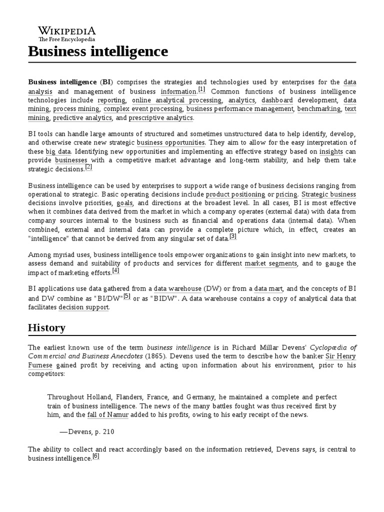 Business Intelligence | PDF | Business Intelligence | Information Technology