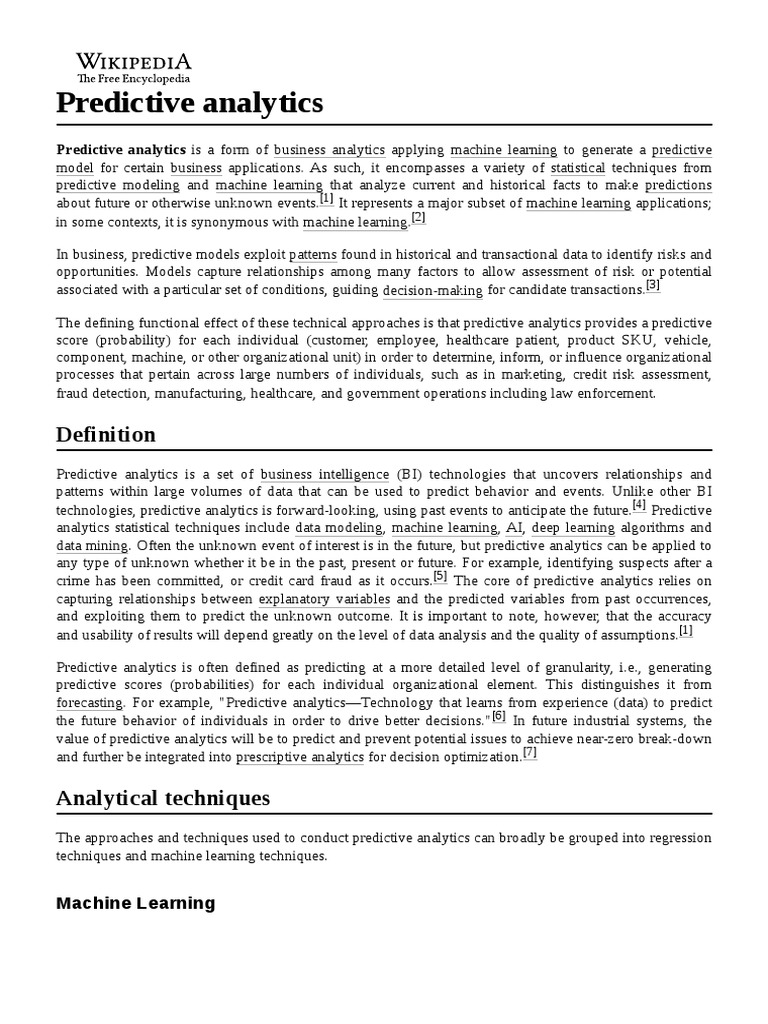 Predictive Analytics | PDF | Predictive Analytics | Analytics Predictive Analytics | PDF | Predictive Analytics | Analytics