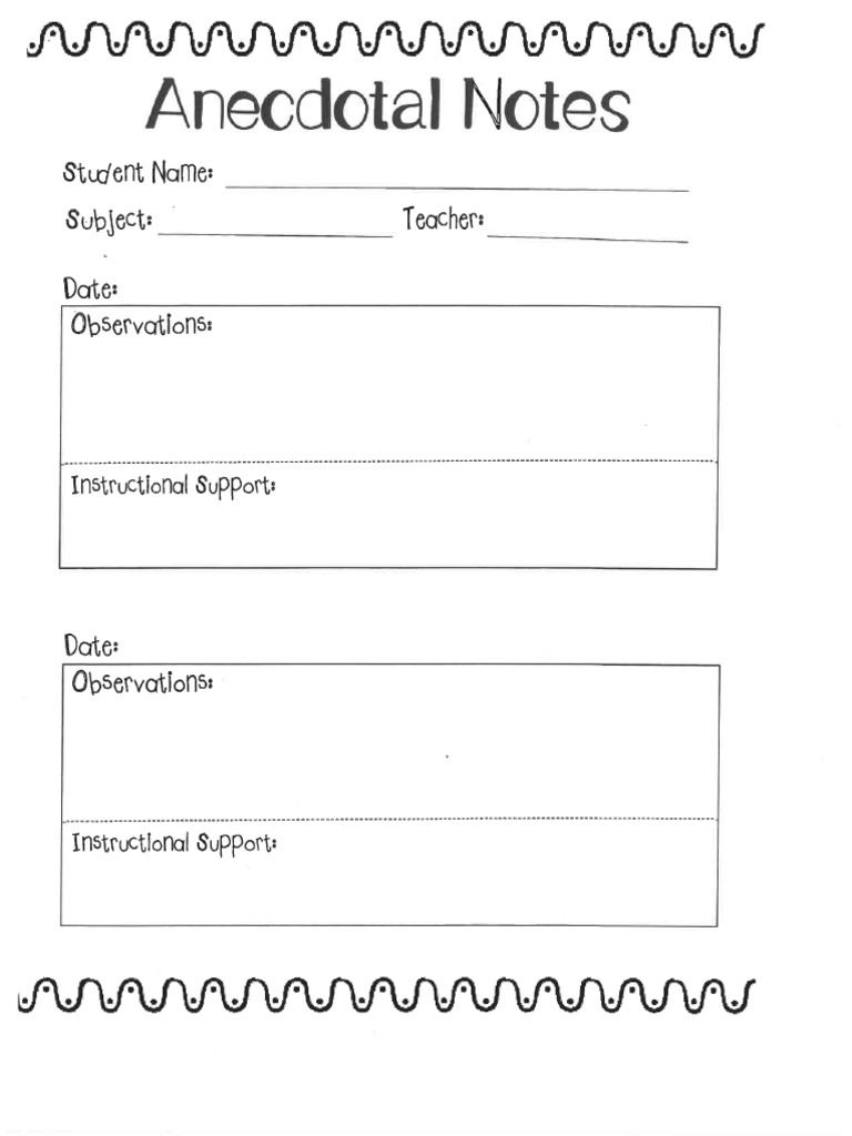 Anecdotal Notes | PDF