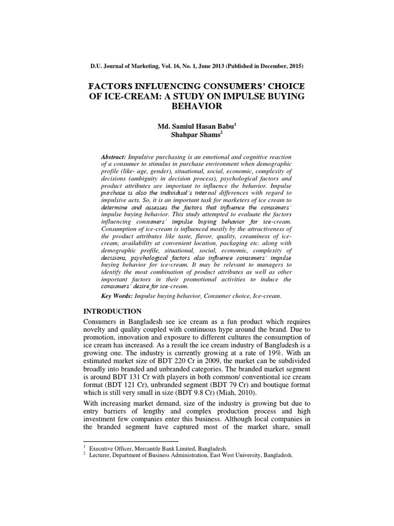 Ice-Cream Impulse Buying Insights | PDF | Coefficient Of Determination ...