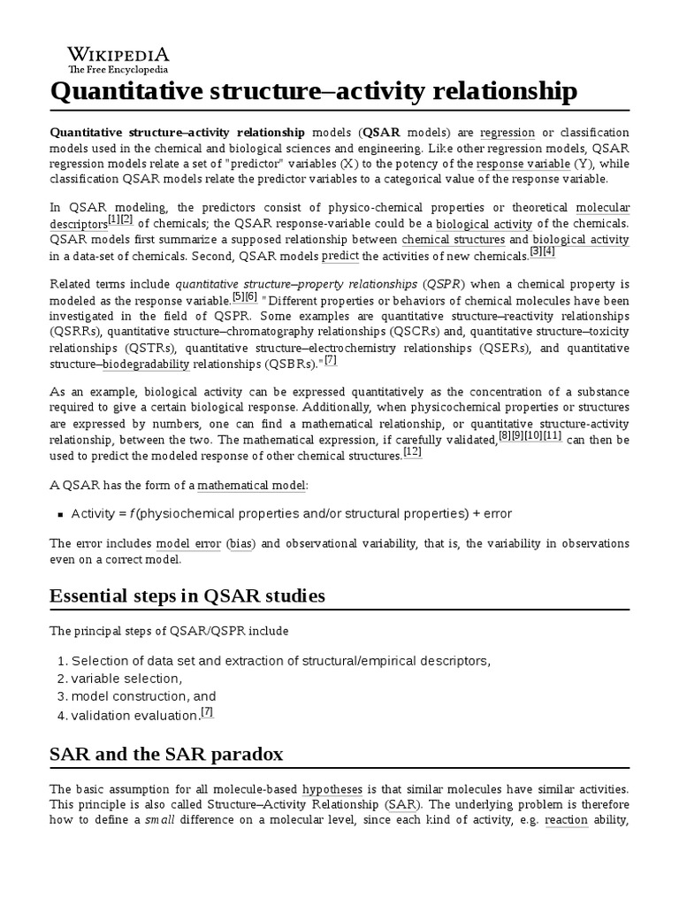 Quantitative Structure Activity Relationship Pdf