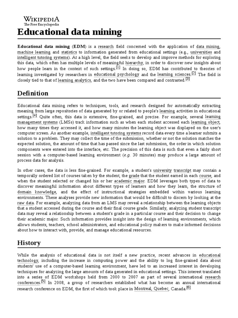 Educational Data Mining Pdf Information Technology Computing