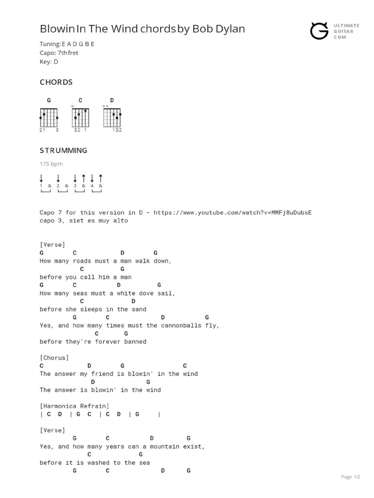 Blowin in The Wind Chords | PDF