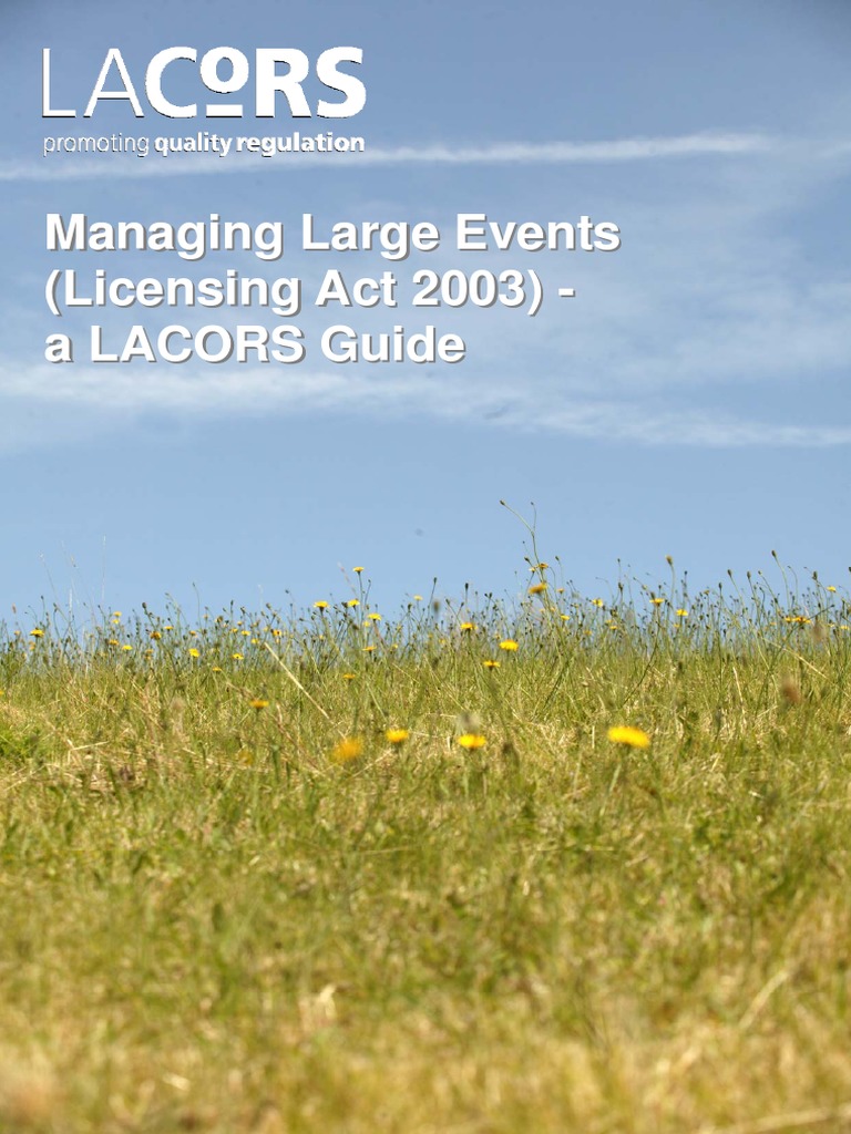 LACORS' Guide To Managing Large Events | PDF | Nuisance | License