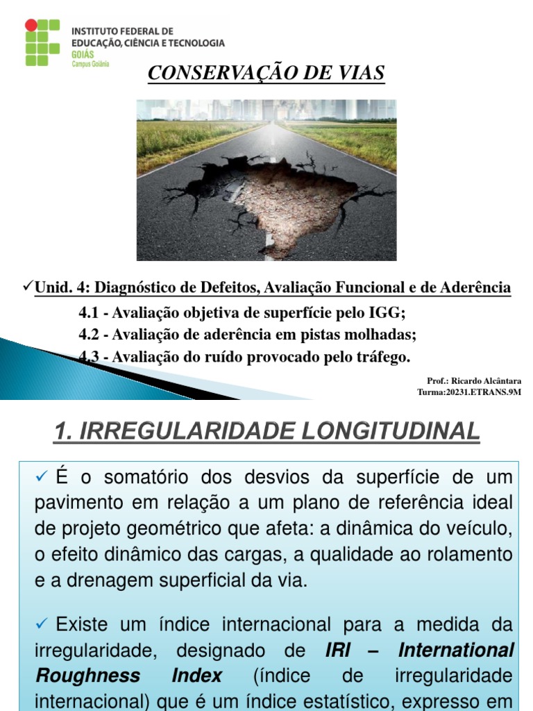 Unid 4-Diagnóstico de Defeitos, Avaliação Funcional e de Aderência ...