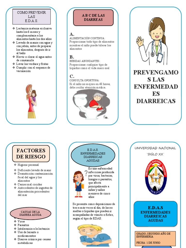 Triptico Edas Uwu 2023 - 114111 | PDF | Diarrea | Heces