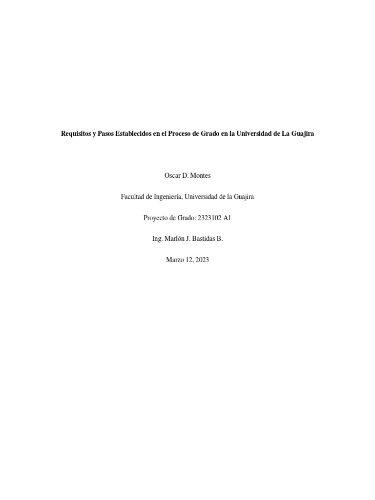 Ensayo Pasos para Proyecto de Grado | PDF | Universidad