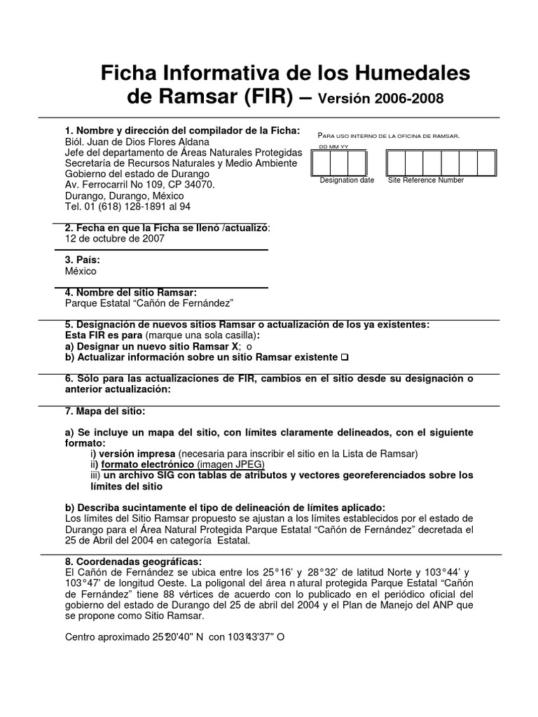 Ficha Informativa de Los Humedales | PDF | Ciencias de la Tierra ...