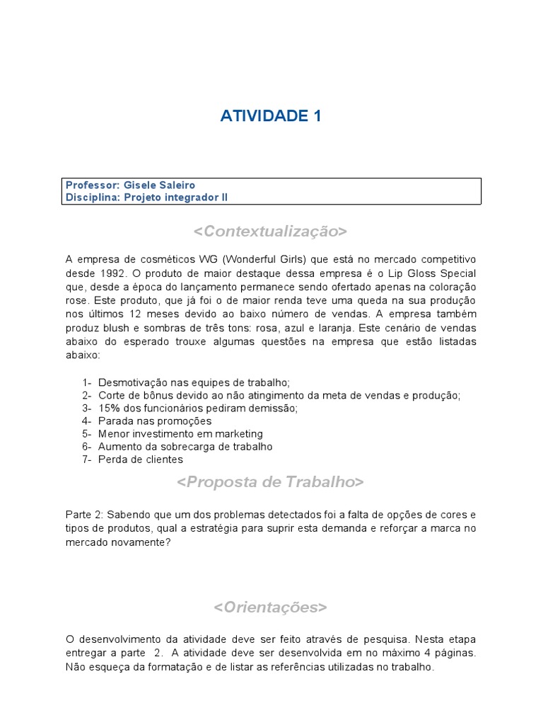 Projeto Integrador II Parte 2 | PDF