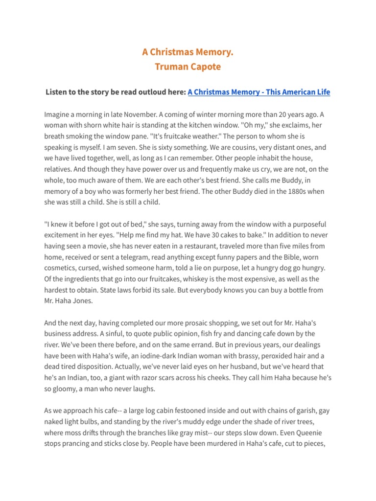 A Christmas Memory | PDF