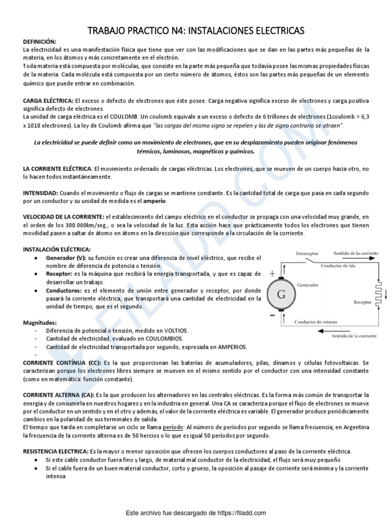 Inst 1 - Resumen 2do Parcial - Electicidad | PDF | Corriente eléctrica | Electricidad