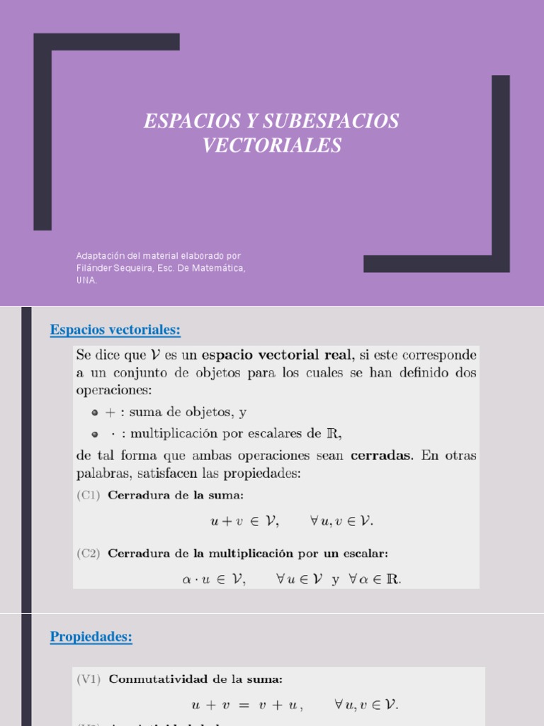 Espacios y Subespacios Vectoriales | PDF