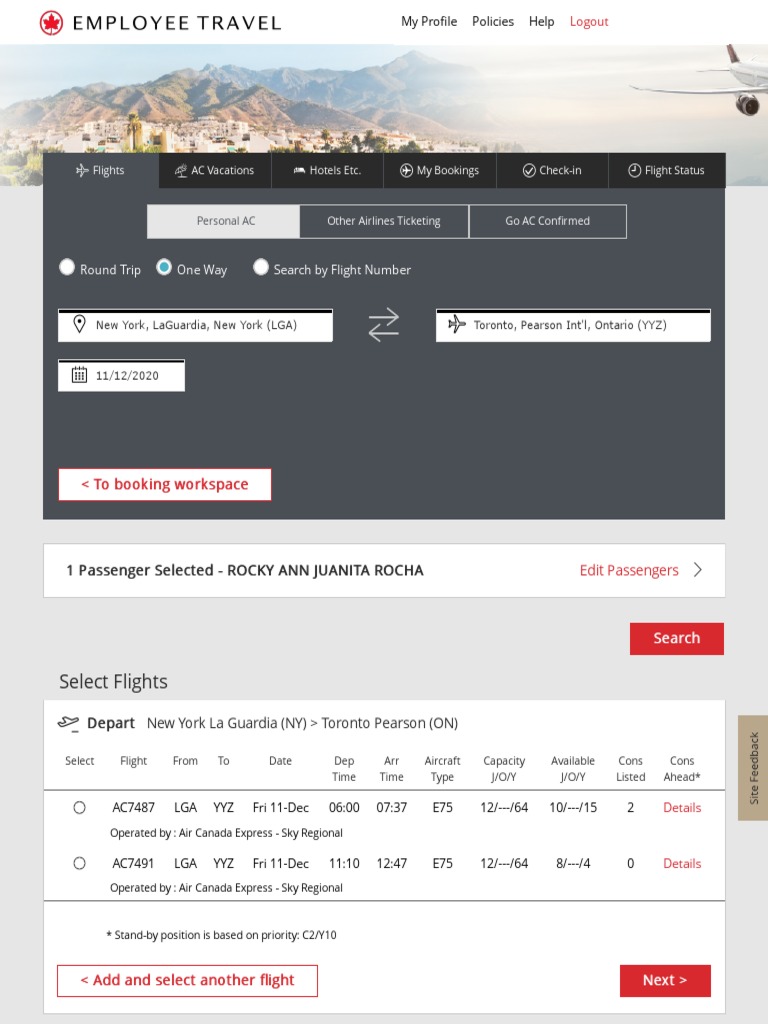 Flight Booking: LGA to YYZ Options | PDF